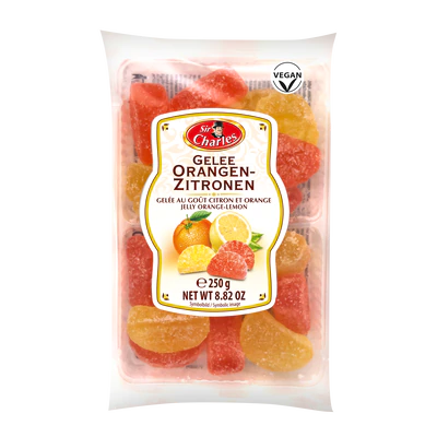 Gelatina azucarada con sabor de limón y naranja 250g | Gunz